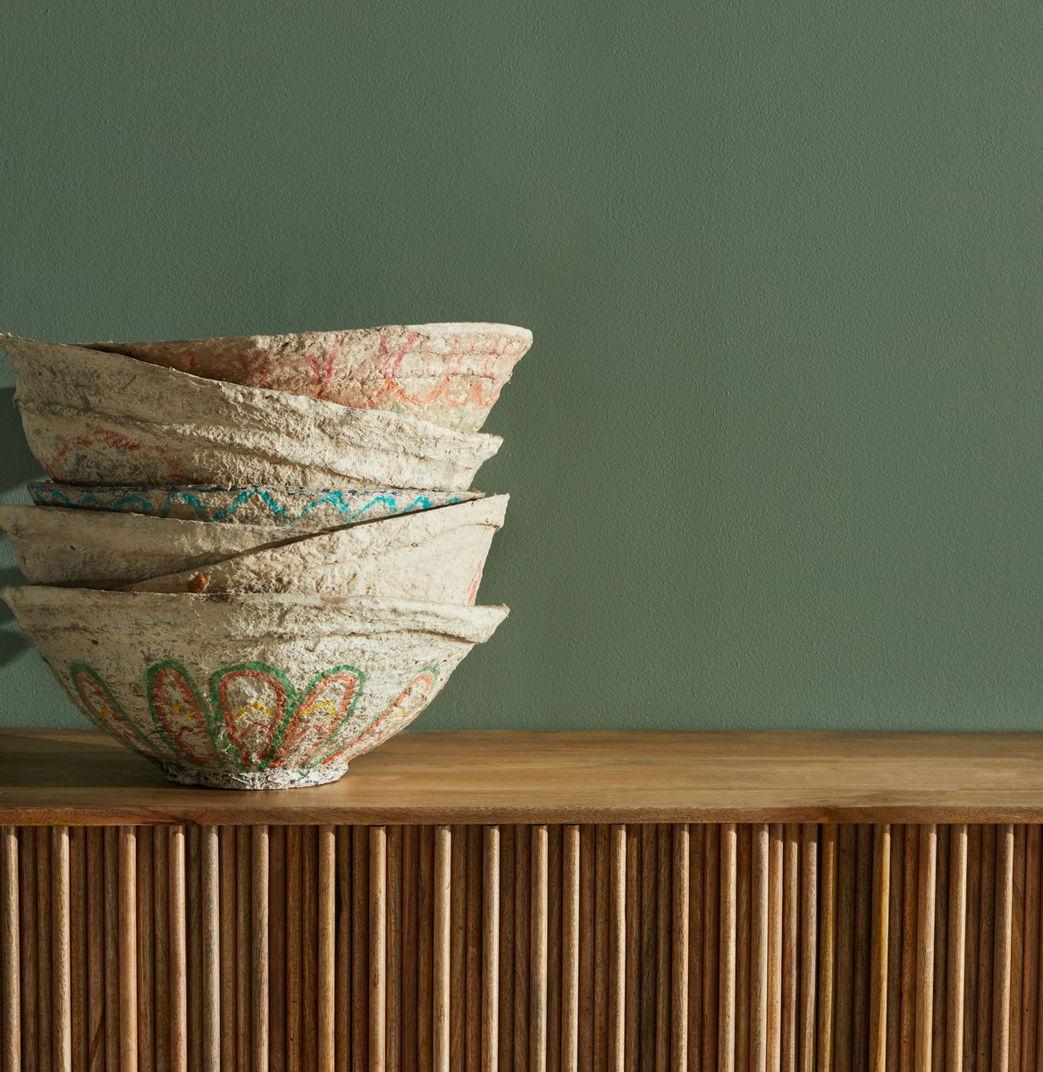 Darsh Cream Papermache Bowl Medium 35x35x17cm – Early Settler AU