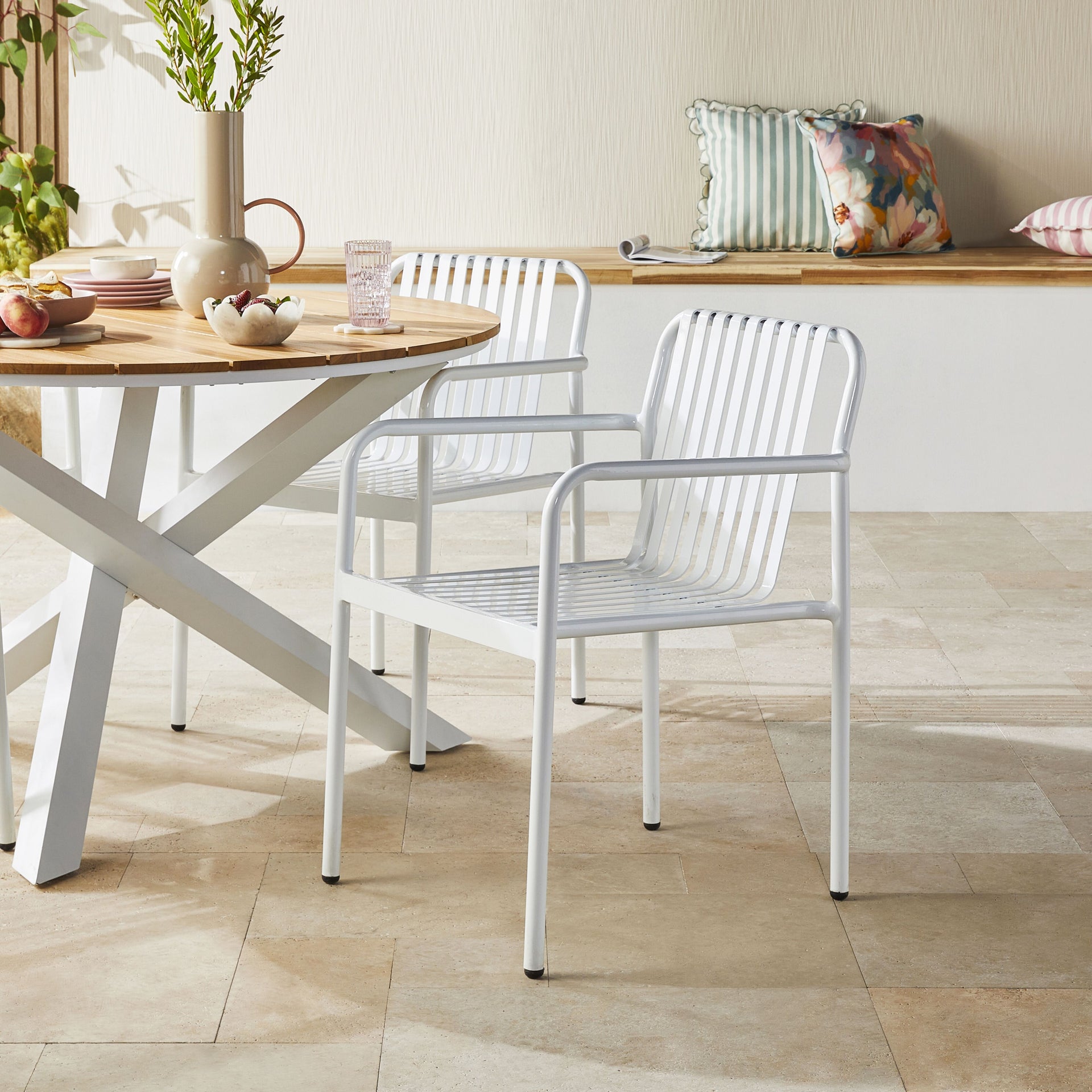 Kasper Aluminium Dining Chair White – Early Settler Australia