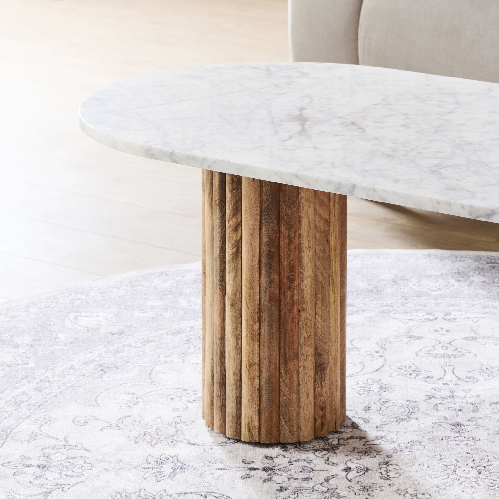 Cassius Double Pedestal Marble Top Coffee Table – Early Settler Australia