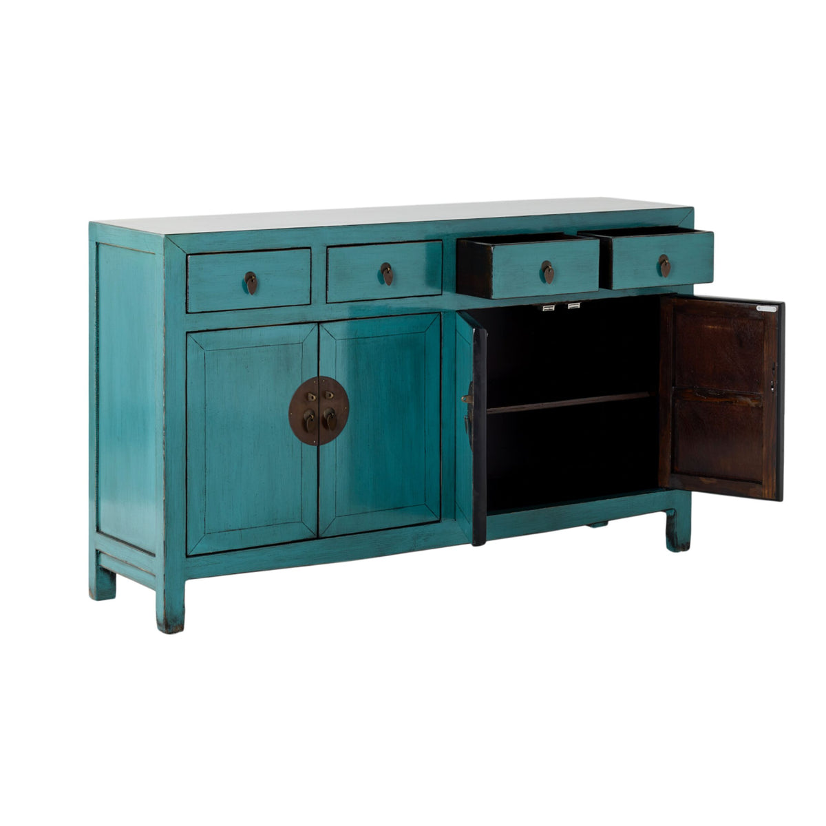 Sansha 4 Door & 4 Drawer Sideboard Turquoise – Early Settler Australia