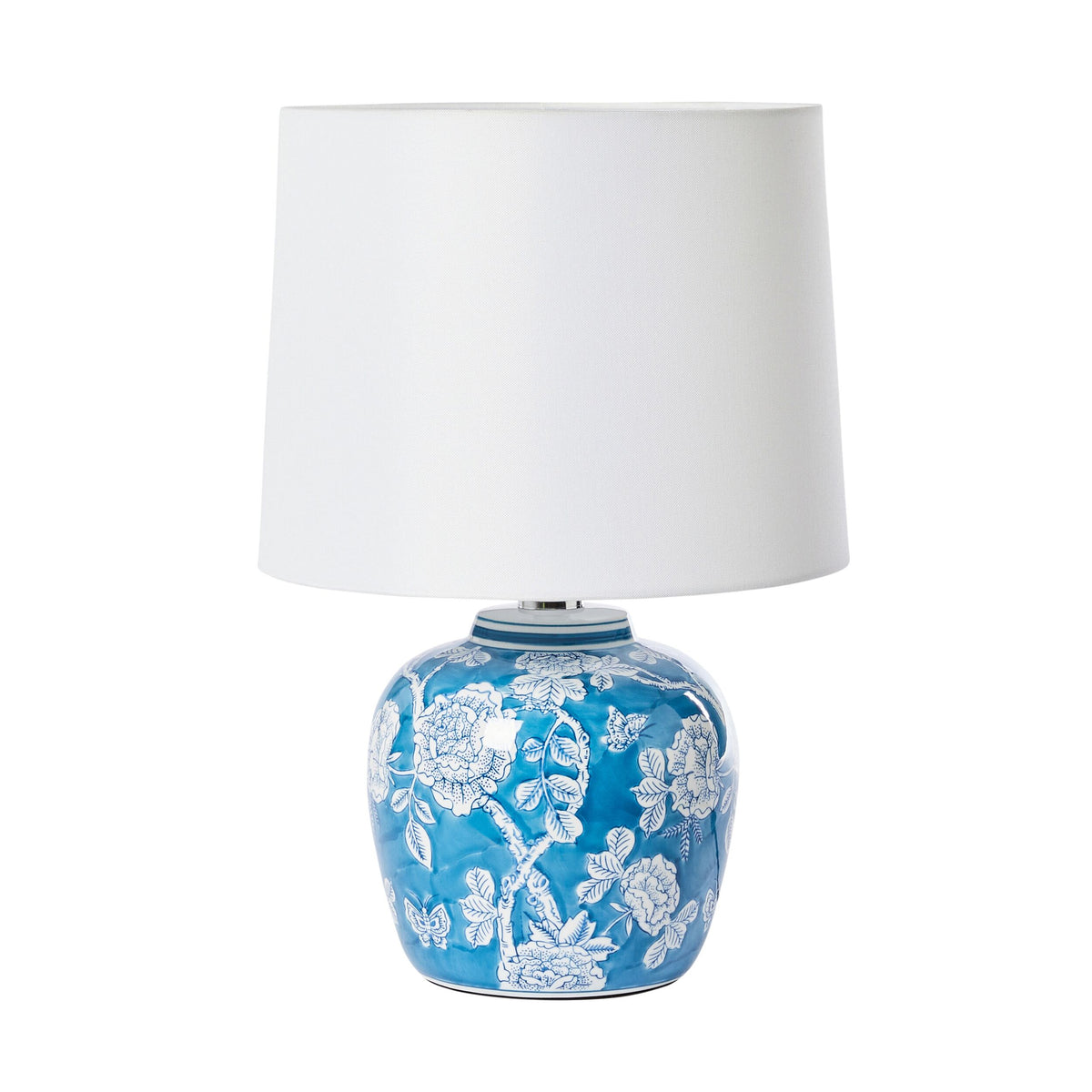 China Blue Floral Table Lamp 46cm – Early Settler AU