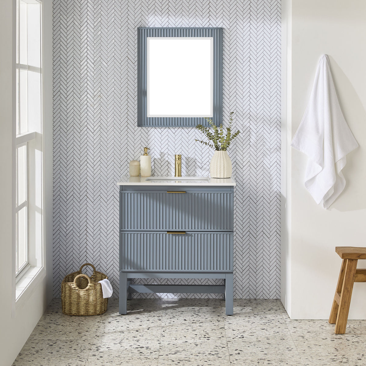 Lennox Single Vanity Slate Blue 790mm – Early Settler Australia