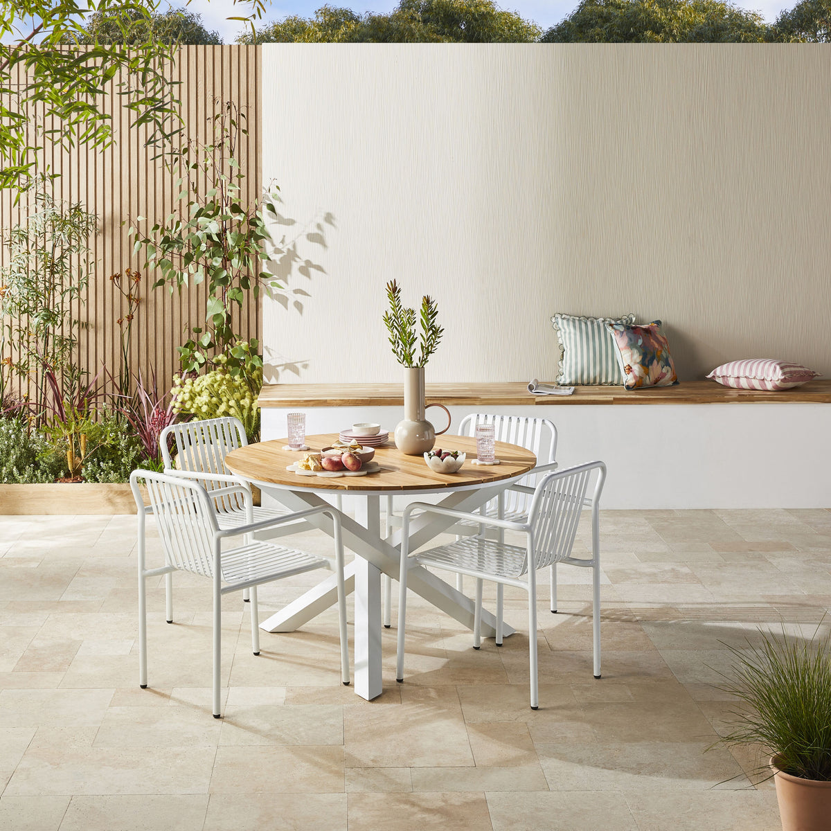 Kasper Aluminium Dining Chair White – Early Settler Australia
