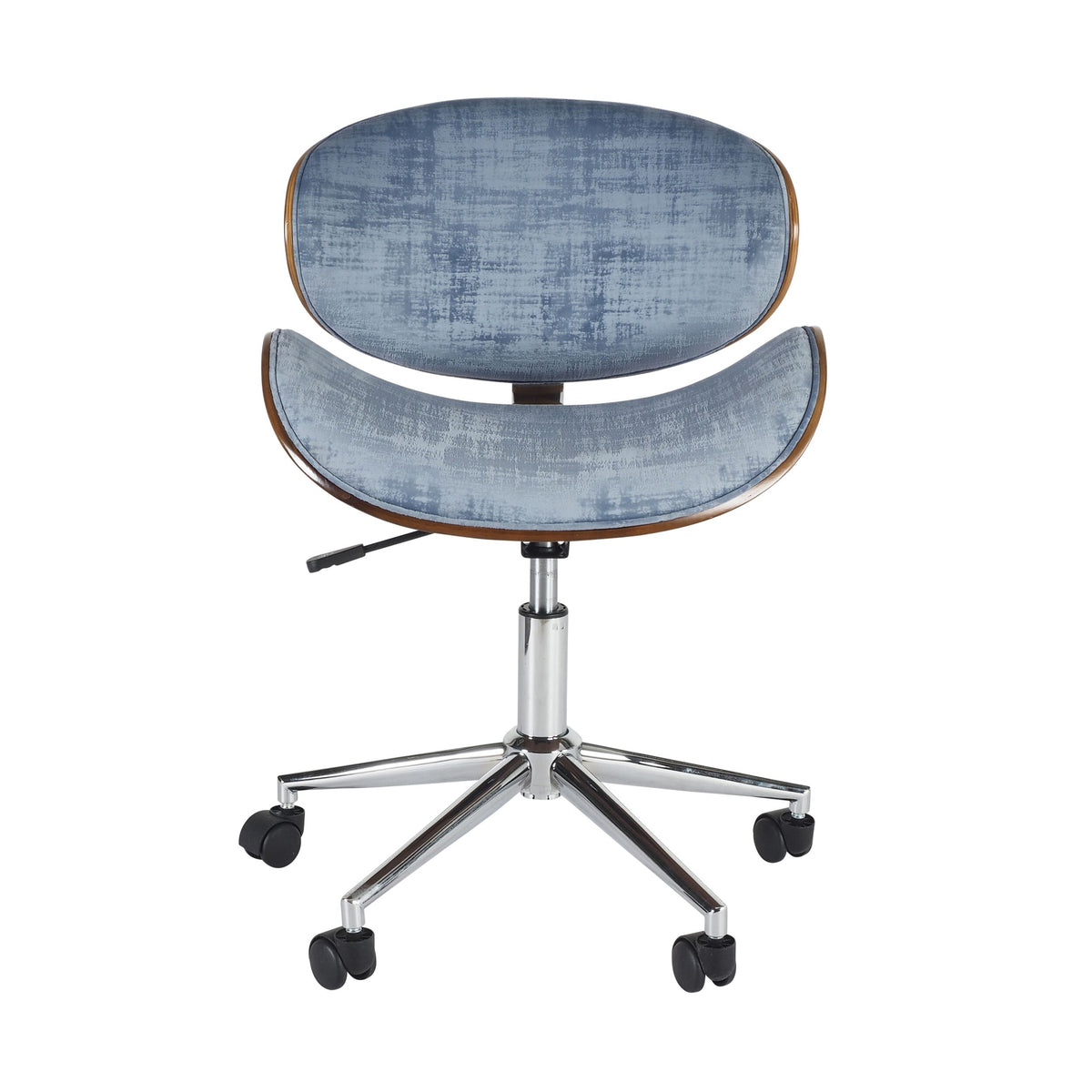 Jetson Desk Chair Timber Veneer Back Brushed Blue – Early Settler Australia