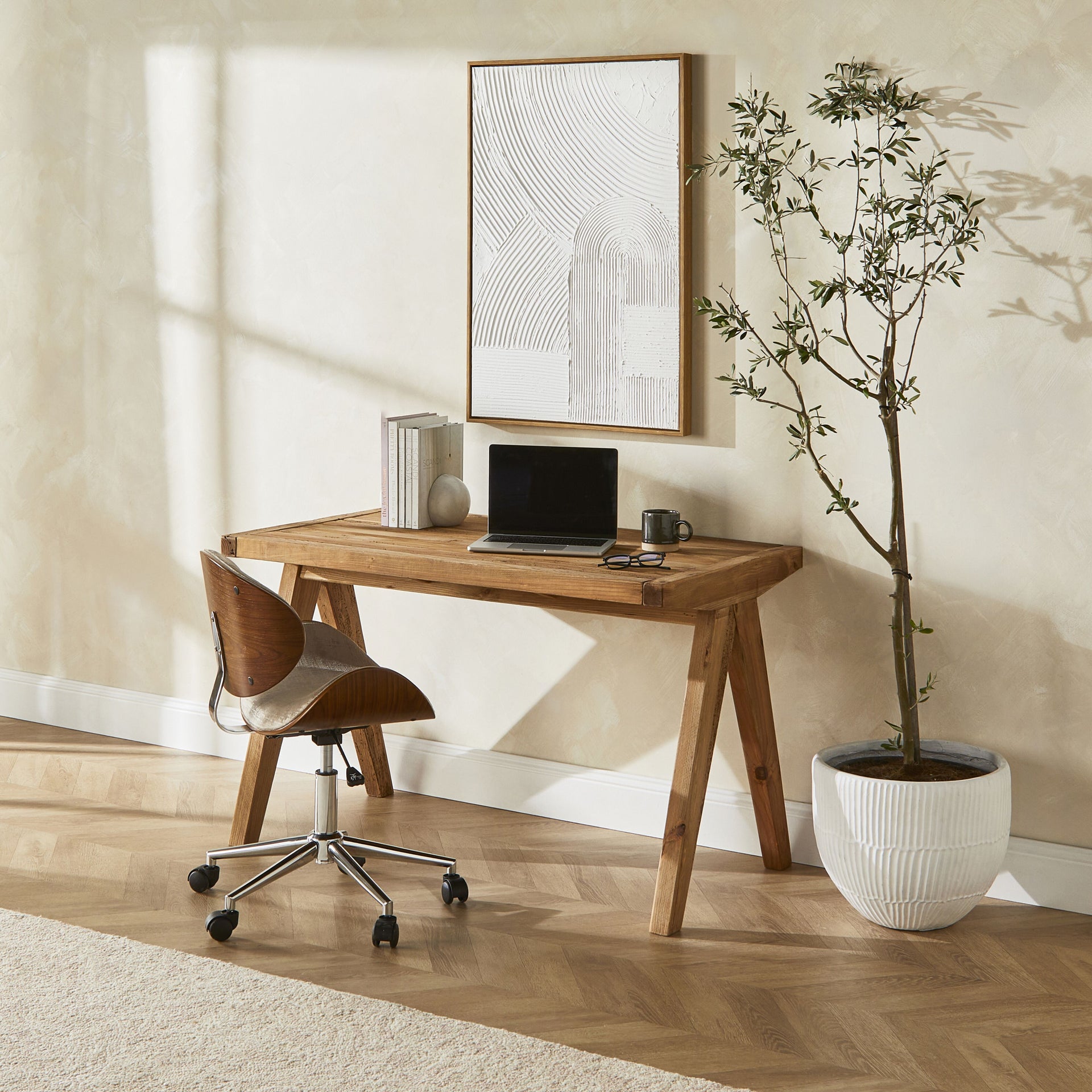 Kalise Reclaimed Timber Desk with Scissor Leg – Early Settler Australia