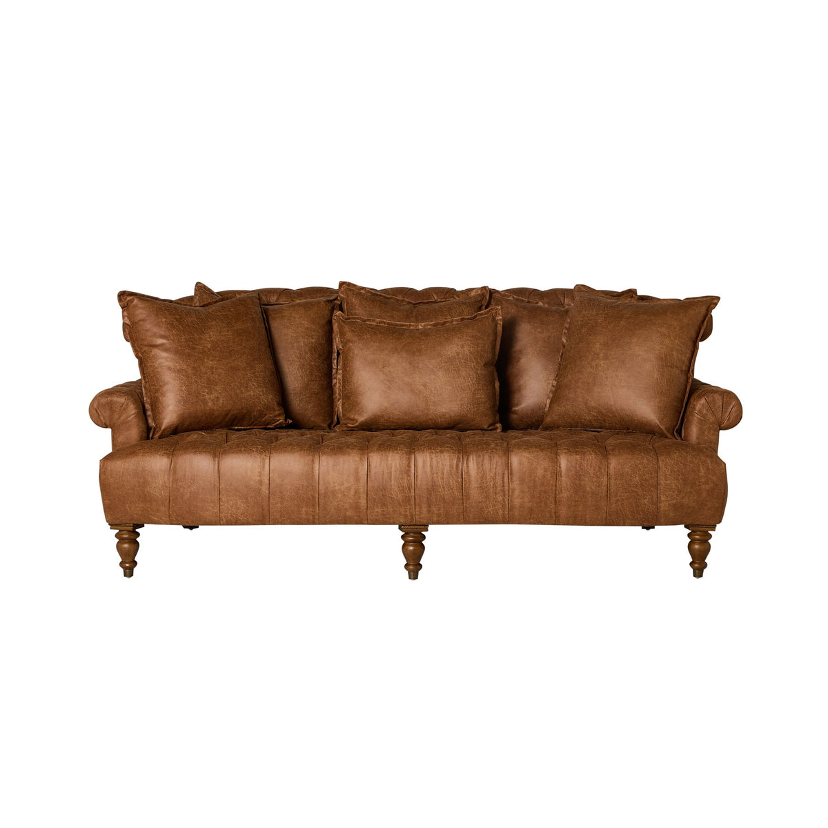 Ariane 3 Seater Faux Leather Sofa Pellini Tan – Early Settler Australia
