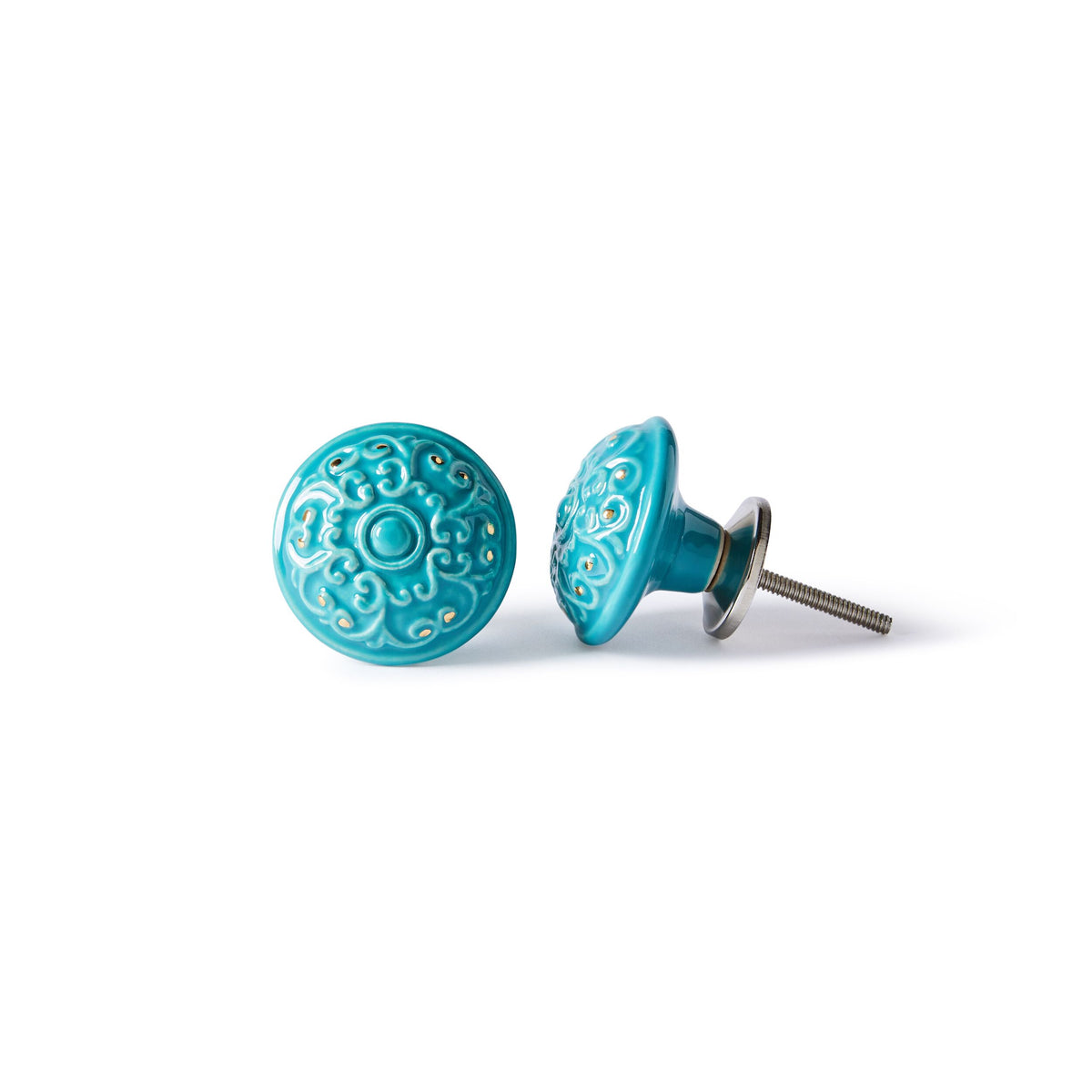 Fleur Ceramic Teal Knob 5cm – Early Settler AU