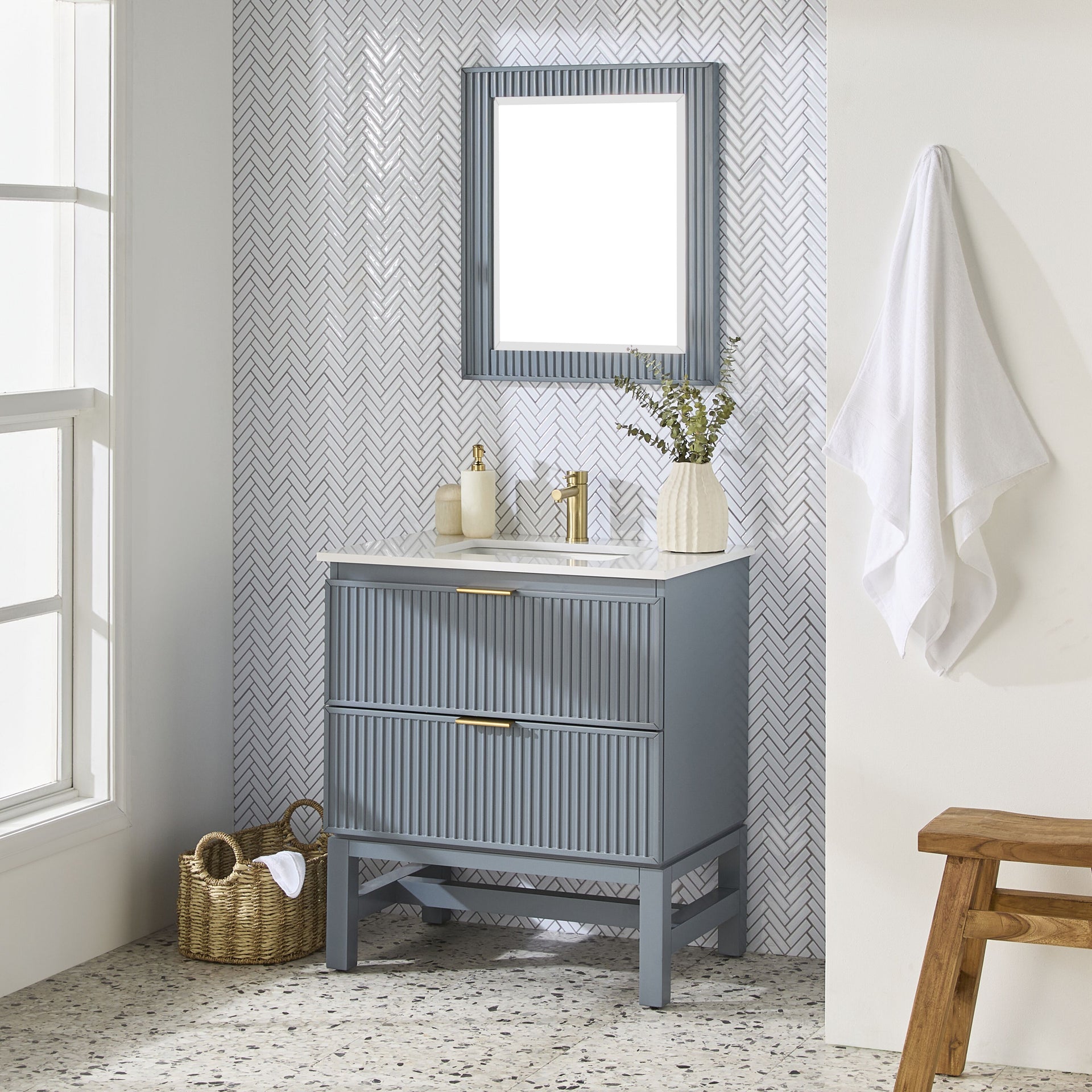 Lennox Single Vanity Slate Blue 790mm – Early Settler Australia