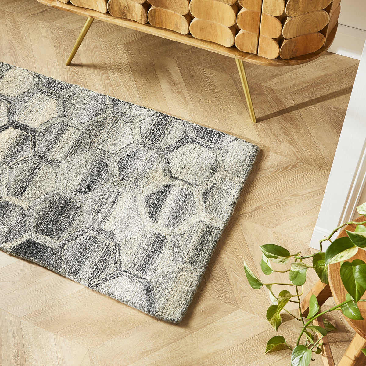 Deco Honeycomb Hand Tufted Runner 200x70cm – Early Settler AU
