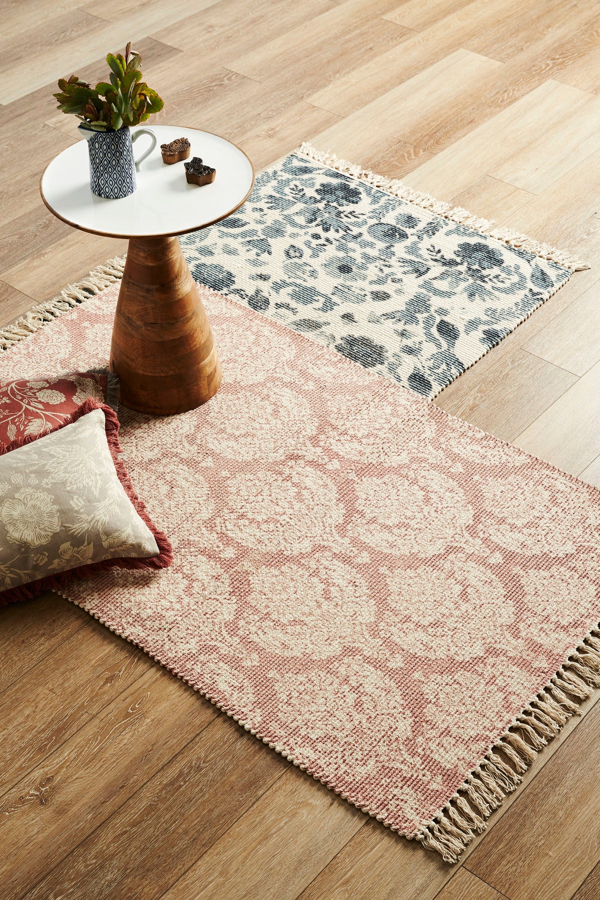 Aditya Floral Cotton Rug 150x90cm – Early Settler Australia