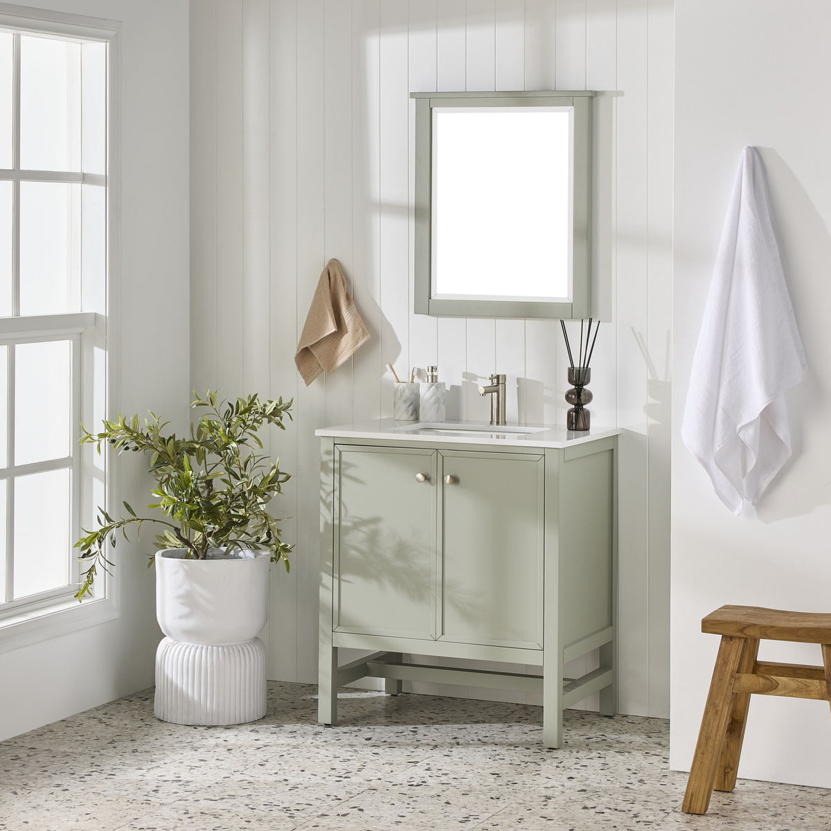 Liam Single Vanity Evergreen Fog 790mm – Early Settler Australia