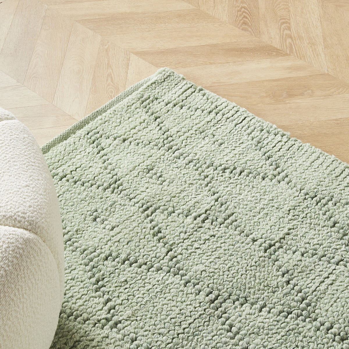 Dale Diamond Hand Loomed NZ Wool Eucalyptus Rug 240x150cm – Early ...