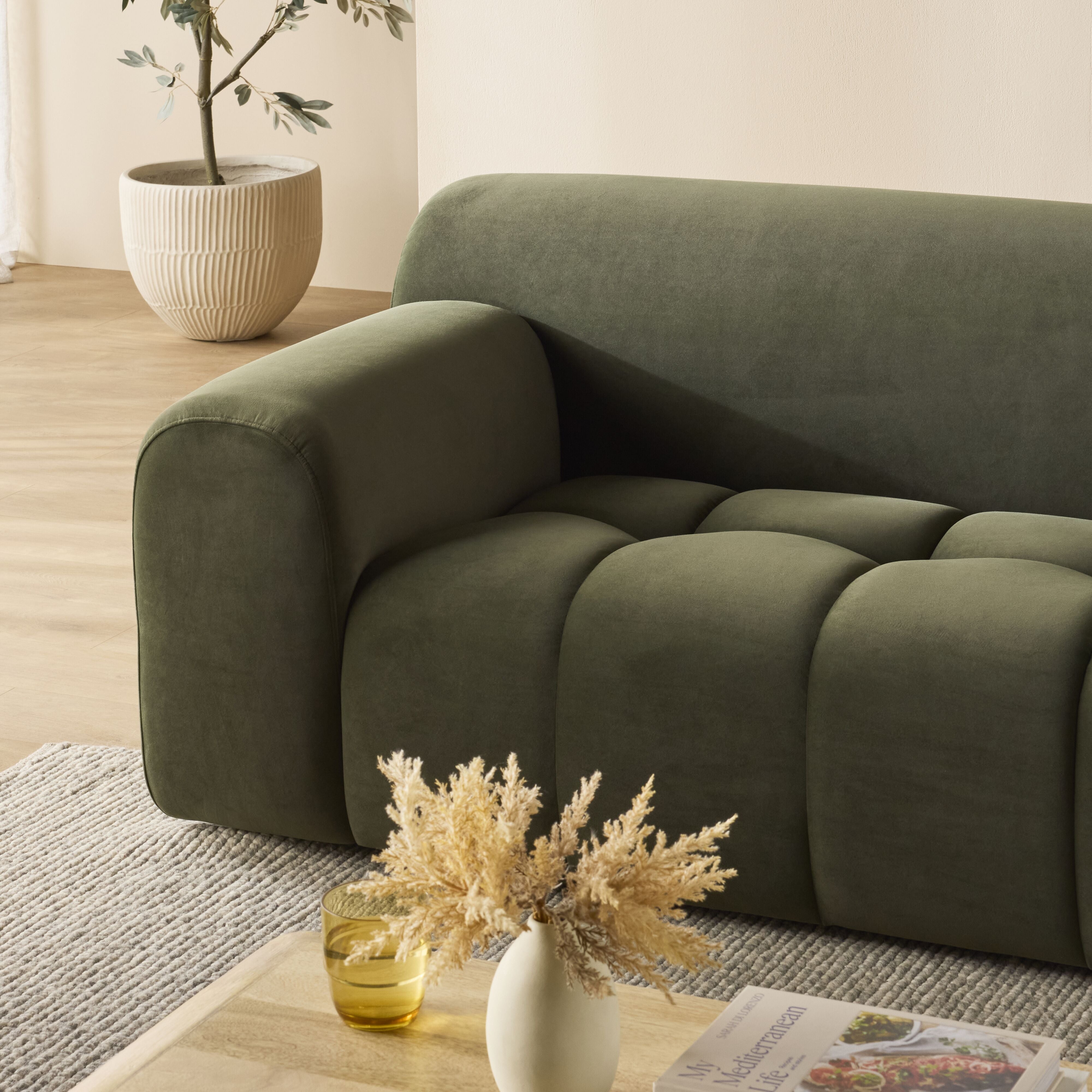 Alexis 2.5 Seater Velvet Sofa Eucalyptus – Early Settler Australia