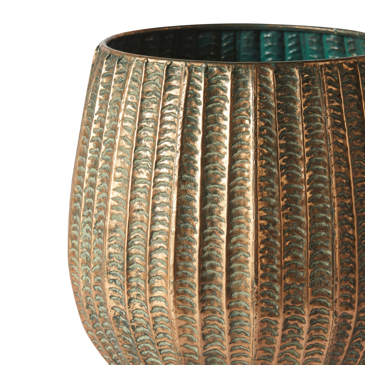 Avani Metal Ribbed Pot Large 36.5x35cm – Early Settler AU