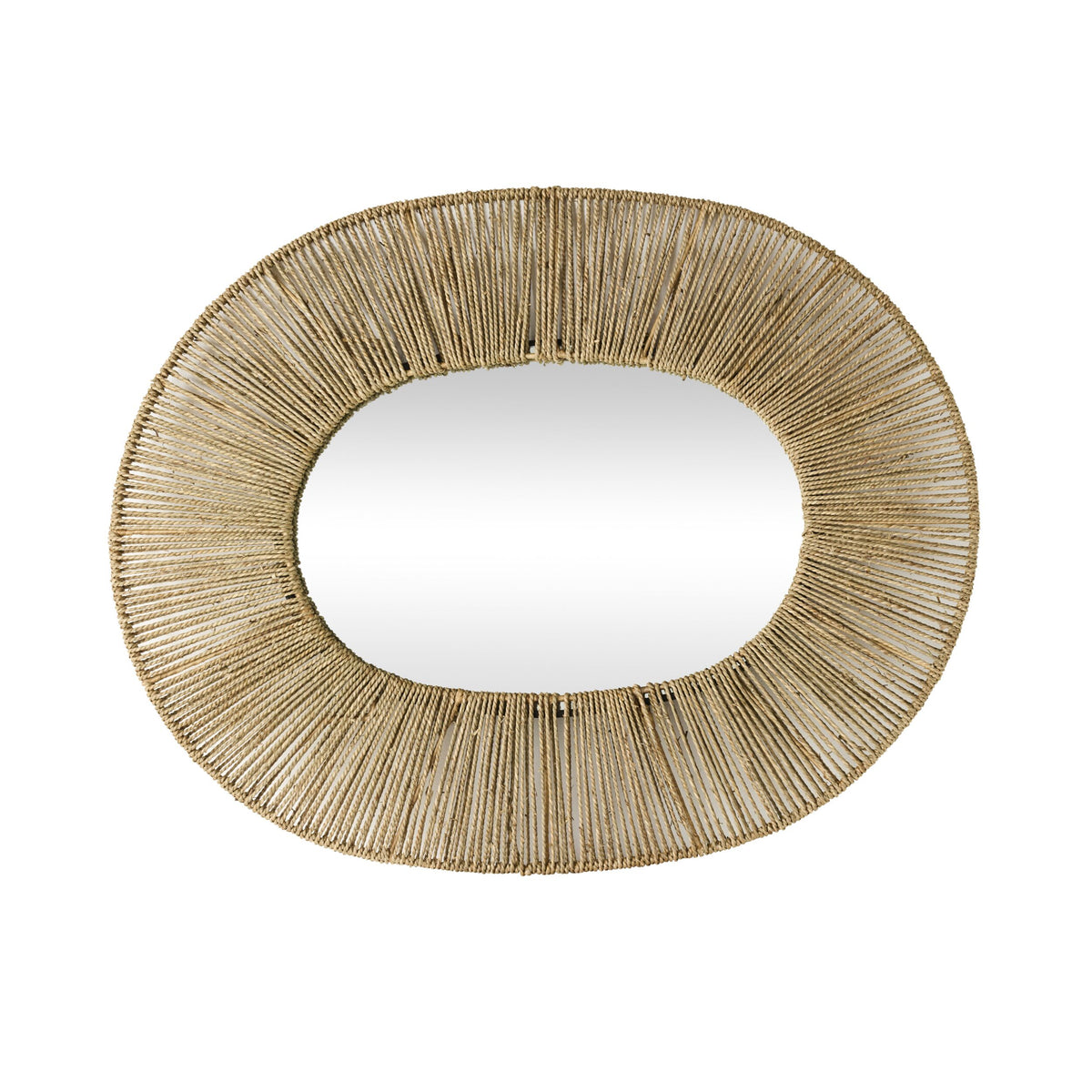 Cassis Twisted Seagrass Oval Wall Mirror 80x2.5x100cm – Early Settler AU