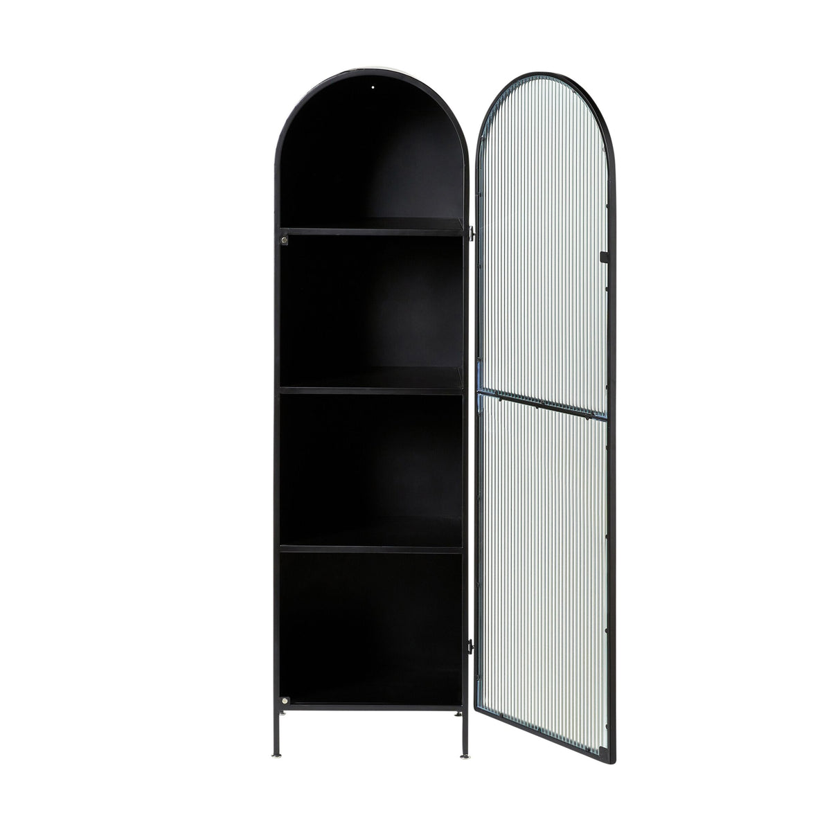 Nero 1 Door Arched Display Cabinet 165 x 47cm Black – Early Settler AU