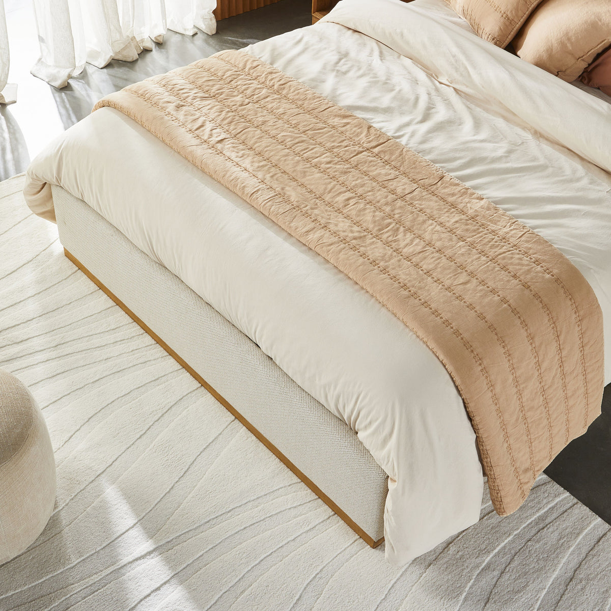 Poppy Soft Washed Voile Quilted Coverlet Soft Clay 220x240cm – Early ...