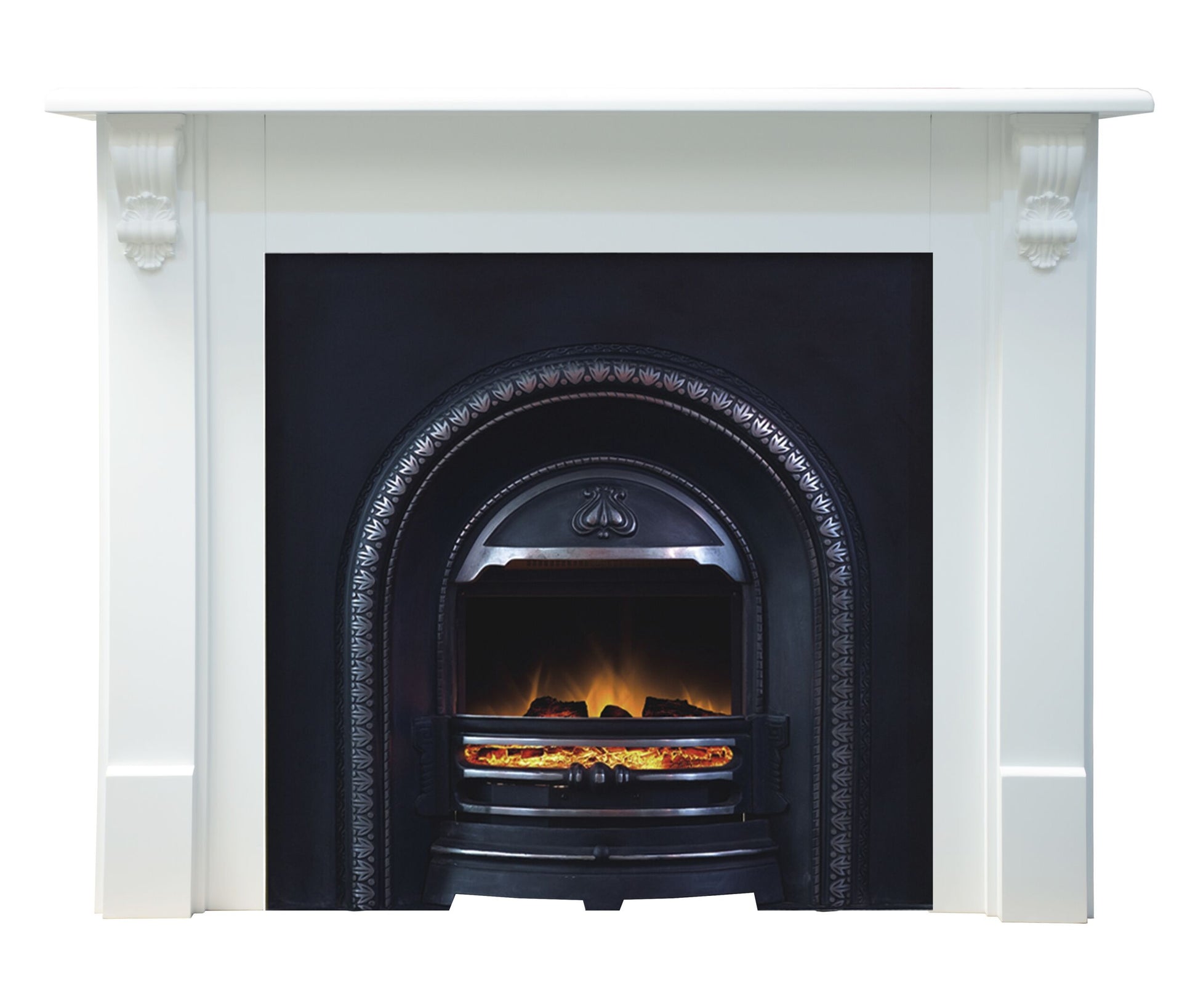 Belford White Mantel with Regent Electric Insert Package – Early ...