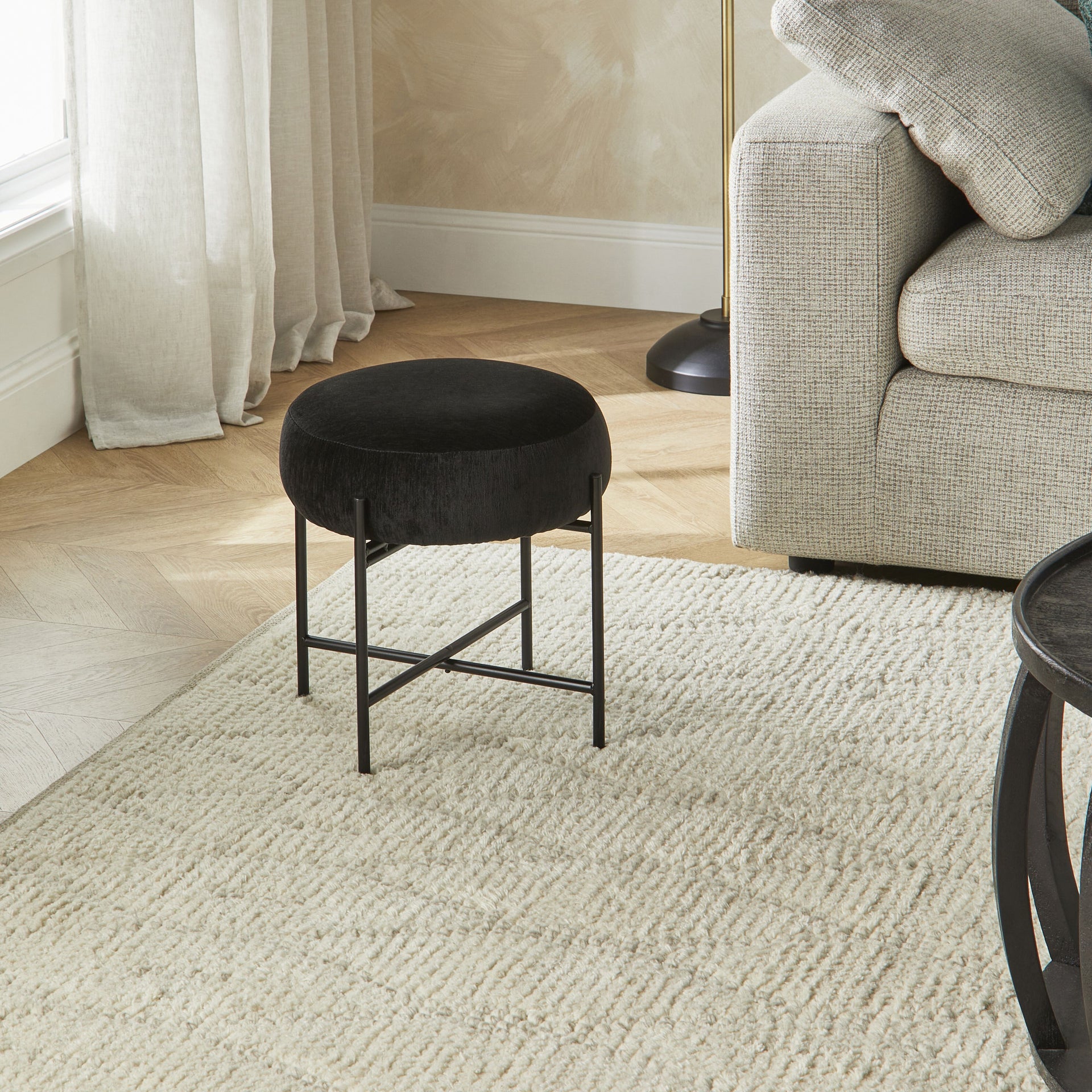 Mads Round Footstool Cascade Ebony – Early Settler Australia