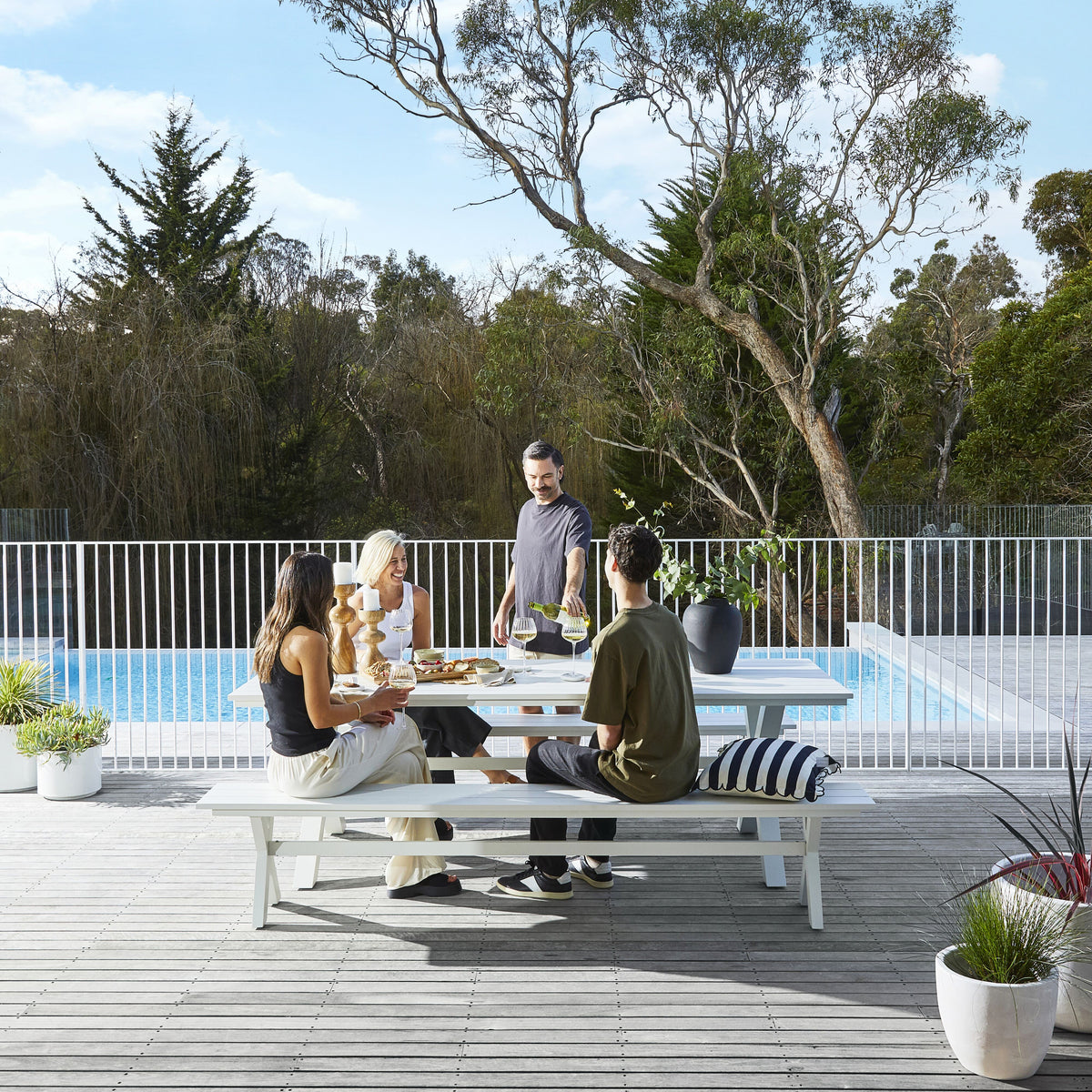Blake Aluminium Dining Table 240cm White – Early Settler Australia