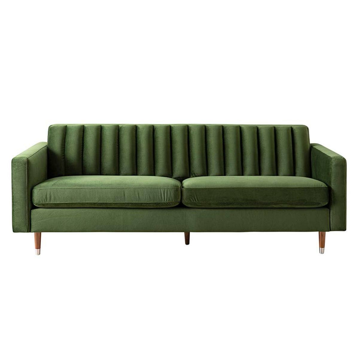 Stitch 3 Seater Velvet Sofa Juniper Olive – Early Settler Australia