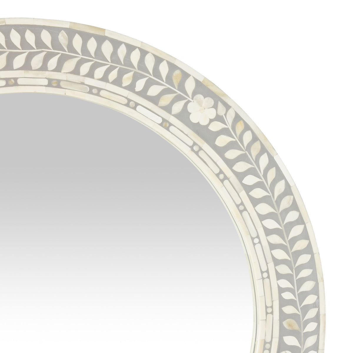 Bone Inlay Round Mirror Grey and White 90cm – Early Settler Australia