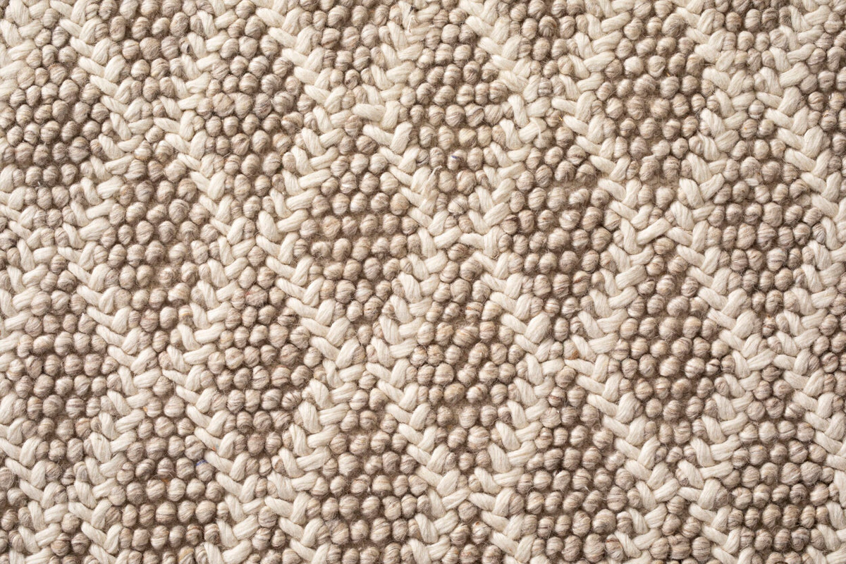 Braided Diamond Hand Woven Wool Blend Natural & Cream Rug 300x240cm ...