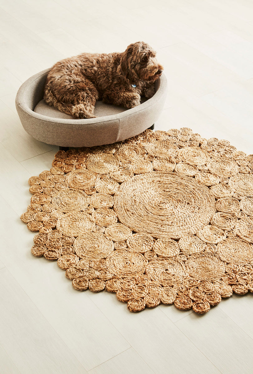 Cochin Hand Stitched Natural Round Rug 120cm – Early Settler AU