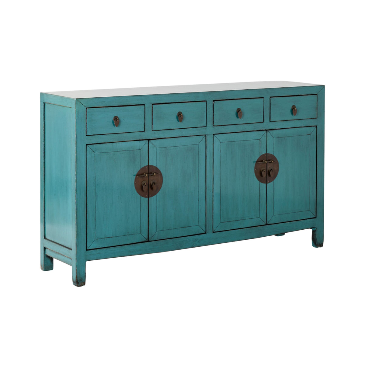 Sansha 4 Door & 4 Drawer Sideboard Turquoise – Early Settler Australia
