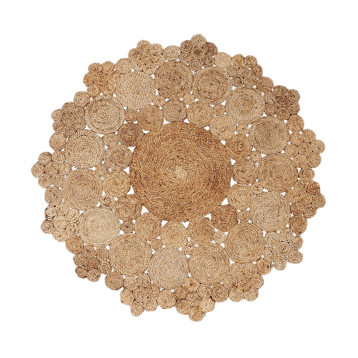 Cochin Hand Stitched Natural Round Rug 120cm – Early Settler Australia