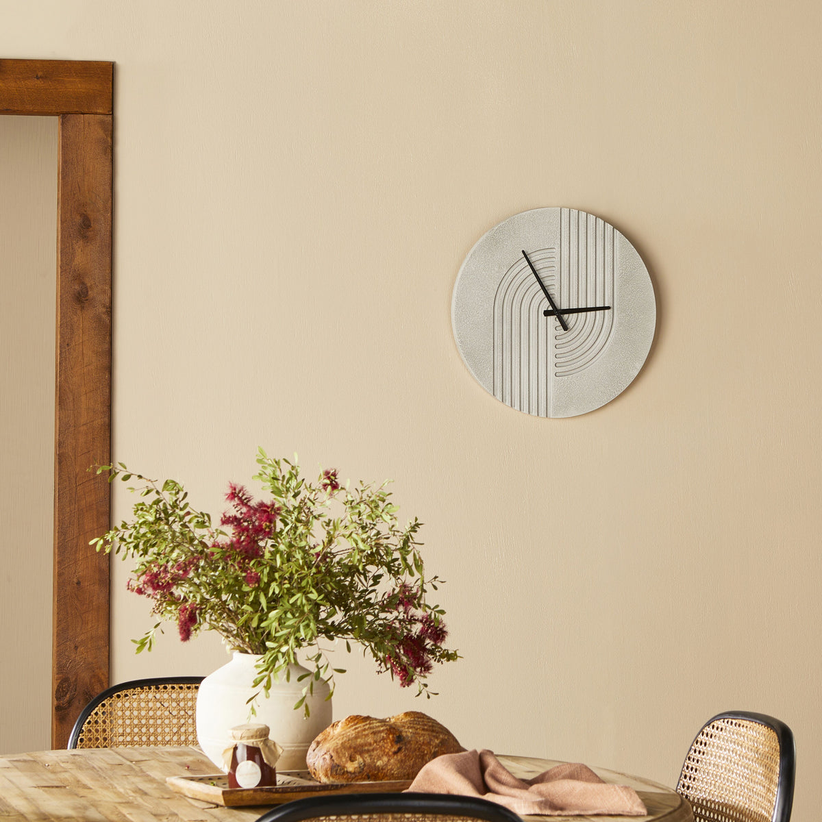 Swirl Wall Clock Grey 50x50x4cm – Early Settler Australia