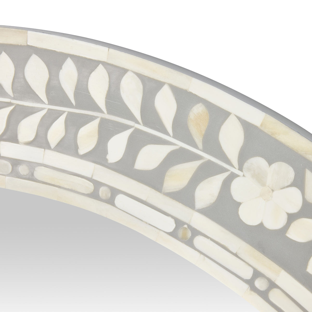 Bone Inlay Round Mirror Grey and White 90cm – Early Settler Australia
