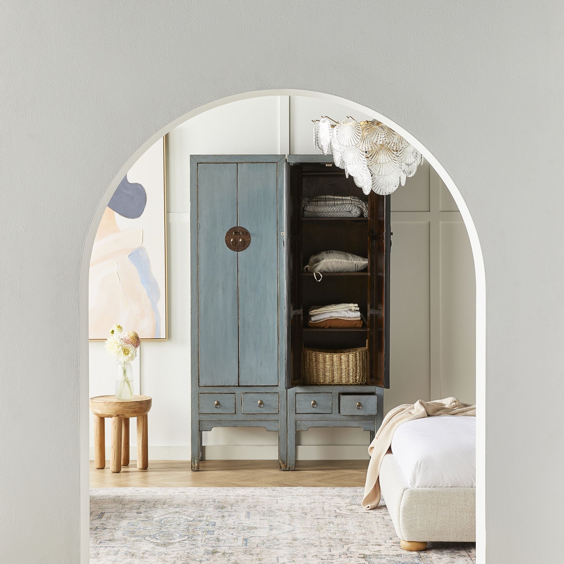 Sansha Narrow Wedding Cabinet Dove Grey – Early Settler Australia